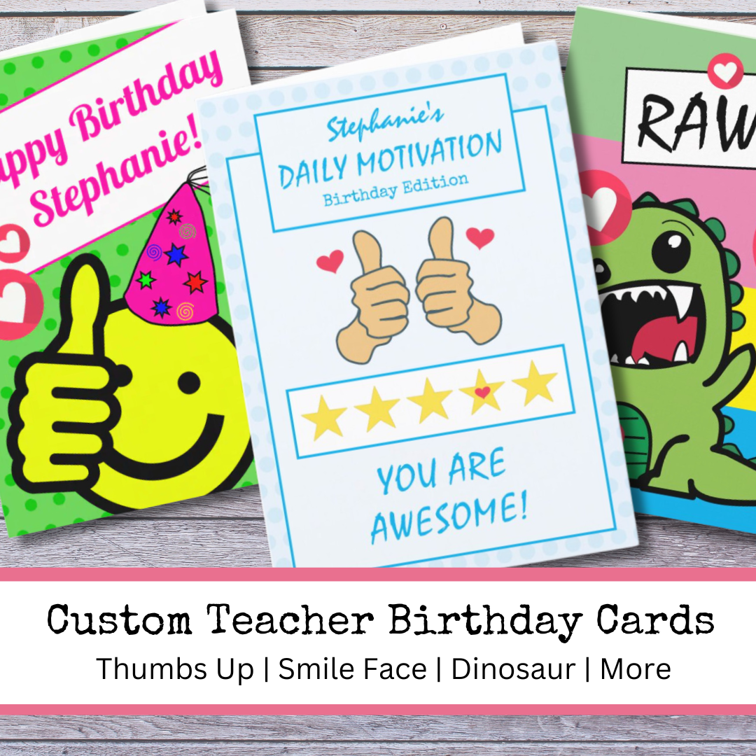 Shop Cute Custom Birthday Cards For Teachers Here! – JPMCreations
