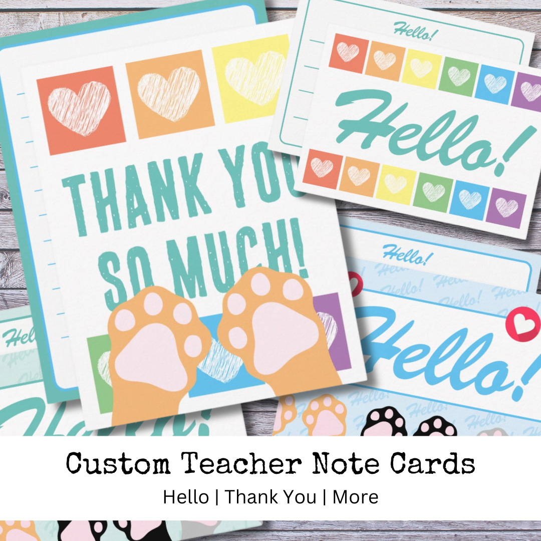 Shop Cute Custom Lined Note Cards For Teachers & Friends Here ...